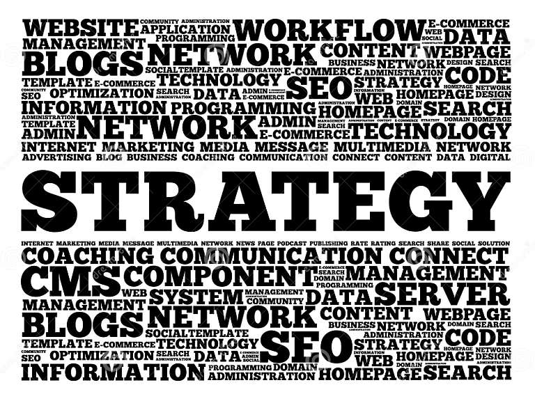 Strategy Word Cloud Stock Illustration Illustration Of Mission 205713058