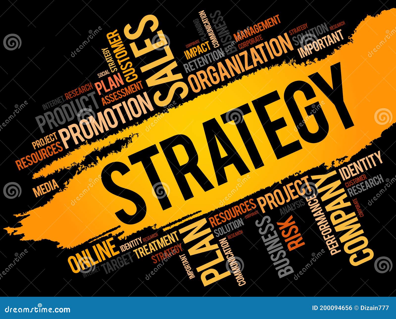 Strategy word cloud stock illustration. Illustration of marketing ...