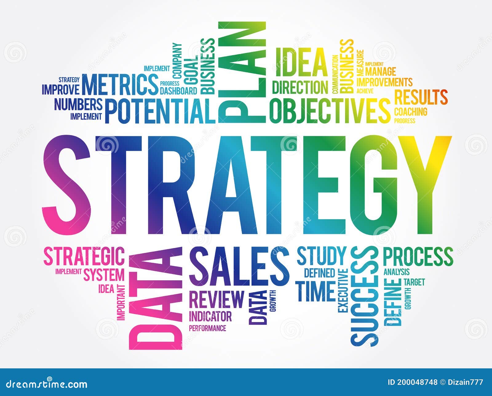 Strategy Word Cloud Collage Stock Illustration - Illustration of ...