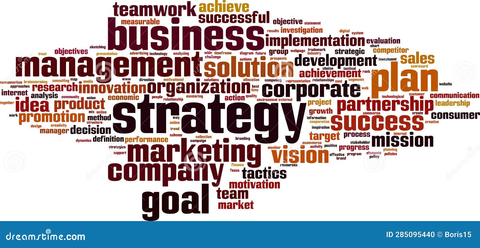 Strategy word cloud stock vector. Illustration of team - 285095440