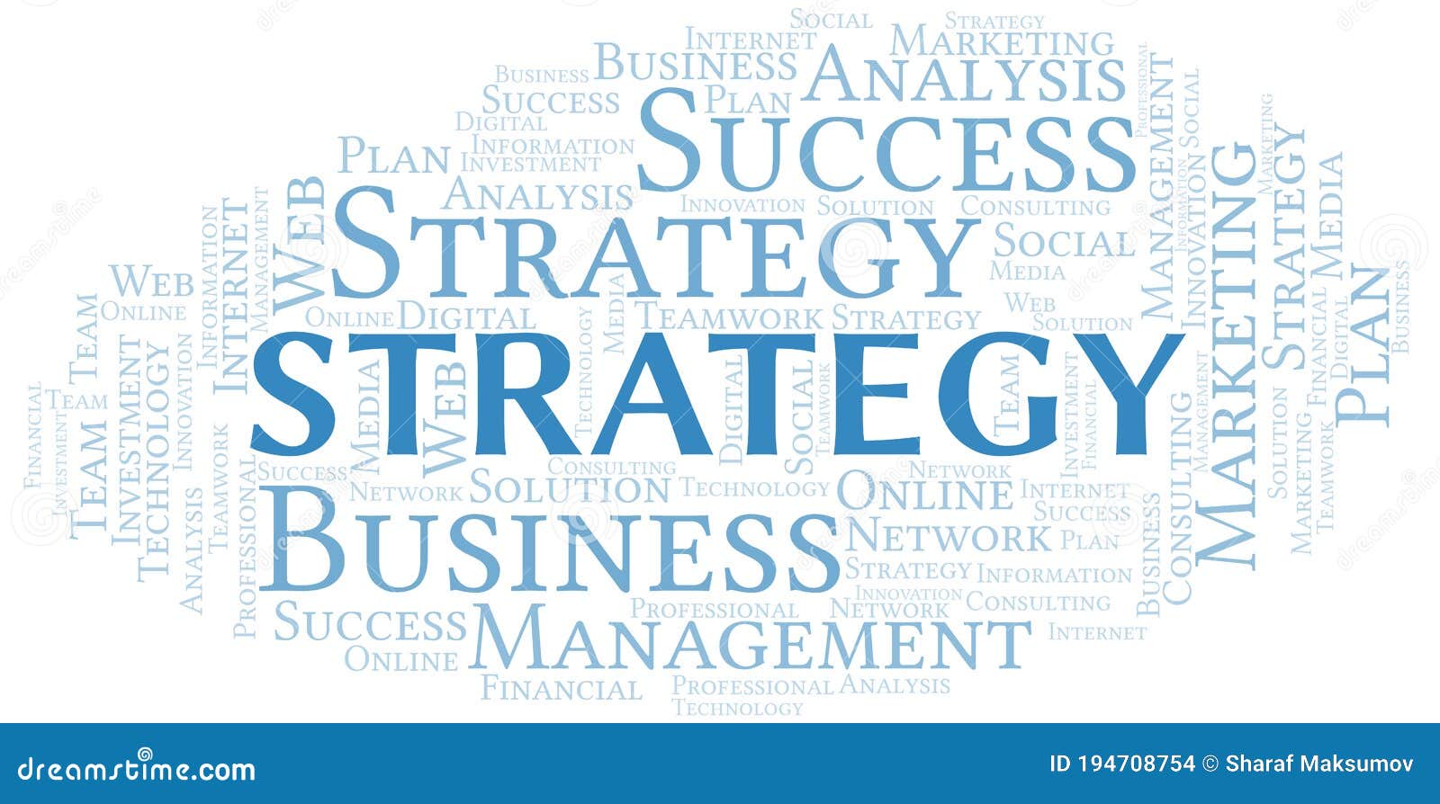 Strategy Word Cloud Create with Text only. Stock Illustration ...