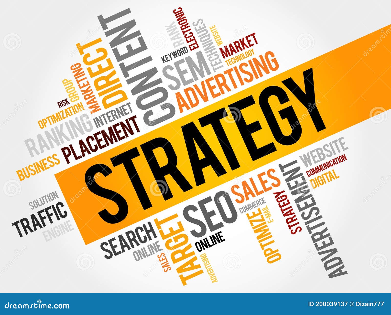 STRATEGY word cloud stock illustration. Illustration of team - 200039137