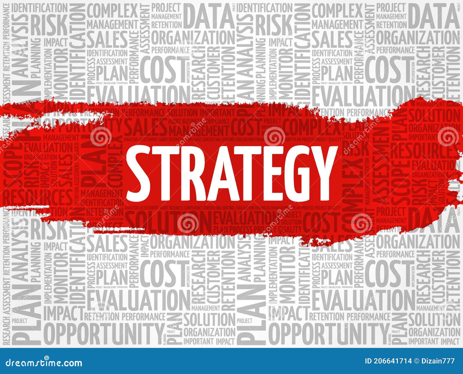 Strategy word cloud stock illustration. Illustration of growth - 206641714