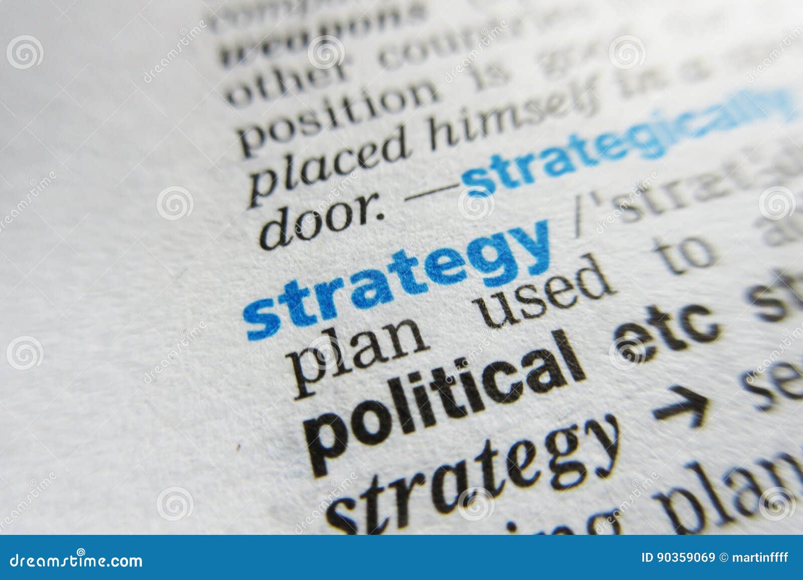 Strategy Word Dictionary Definition Stock Image - Image of conceptual ...