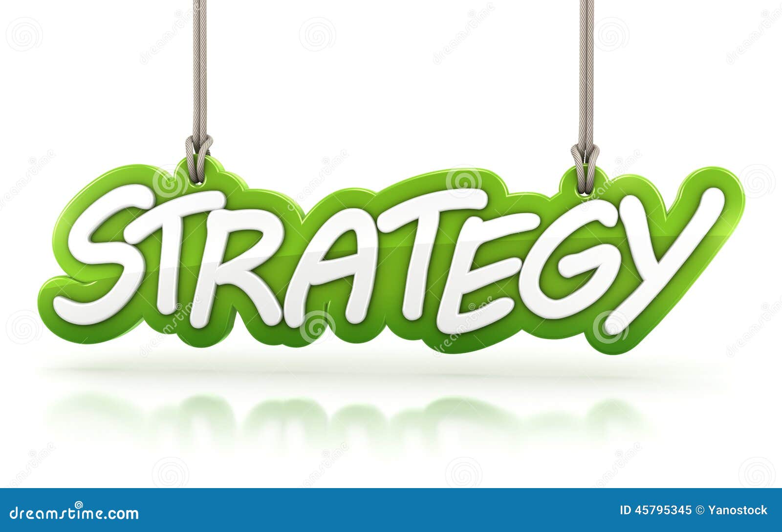 Strategy Word Hanging on White Background Stock Illustration ...