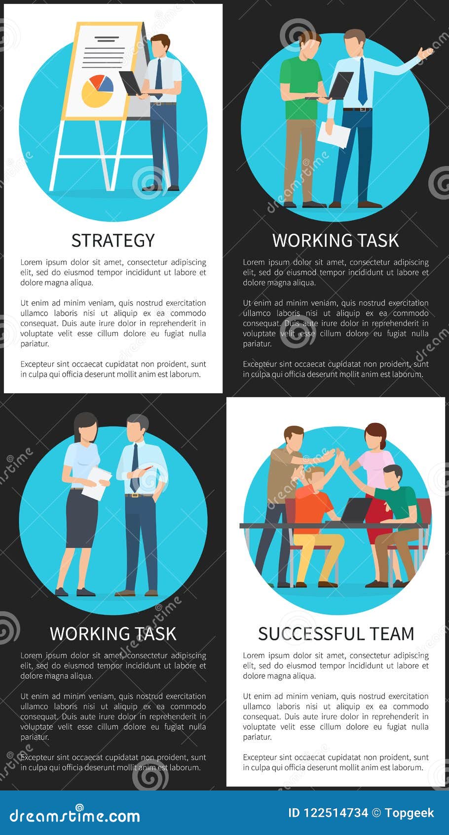 Strategy and Working Task Vector Illustration Stock Vector ...