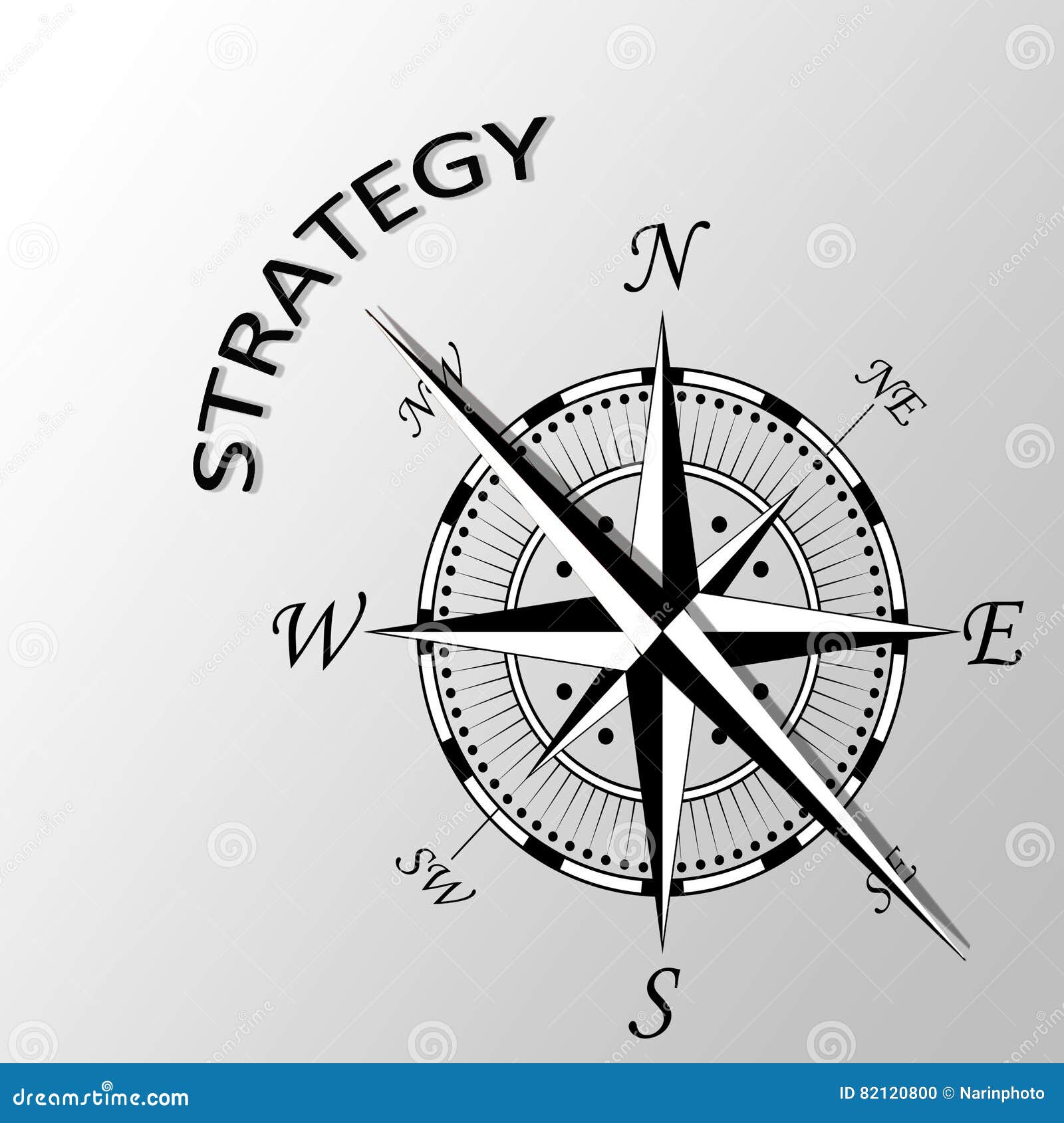 Strategy Written Aside Compass Stock Illustration - Illustration of ...