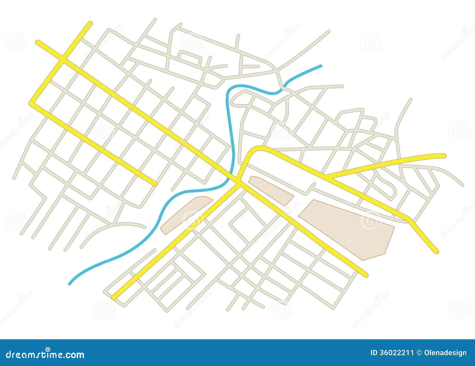 Straten op het stadsplan vector illustratie. Illustration of plan ...