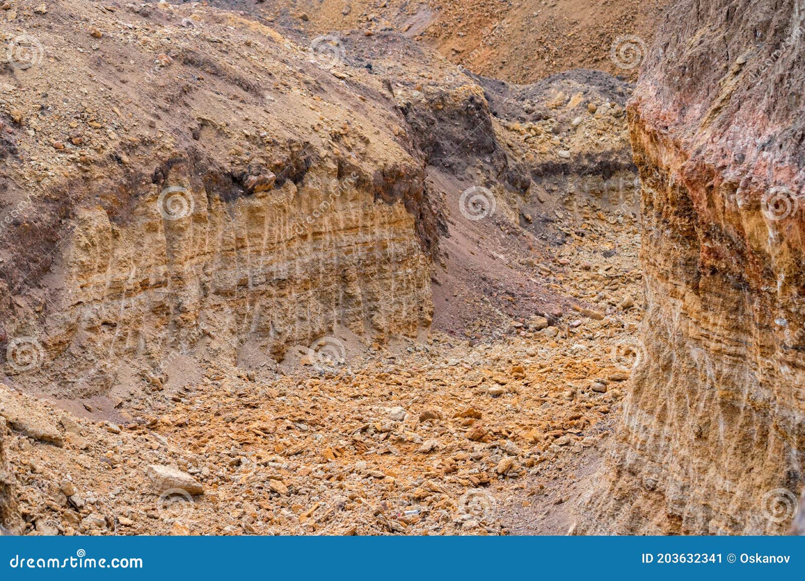 A Stratigraphic Section Of Miocene Shell Limestone Royalty-Free Stock ...