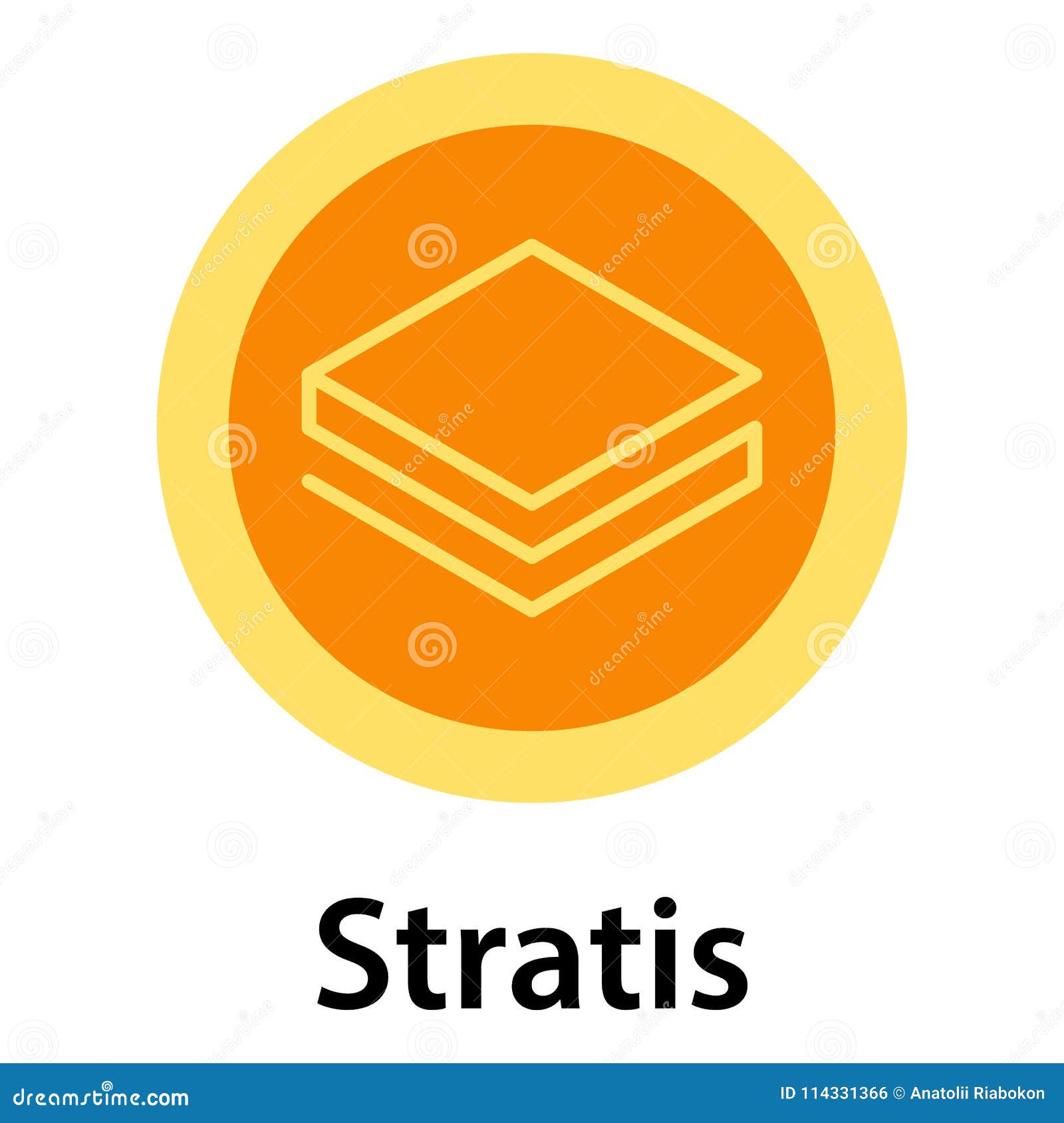 Stratis icon, flat style stock vector. Illustration of gold - 114331366