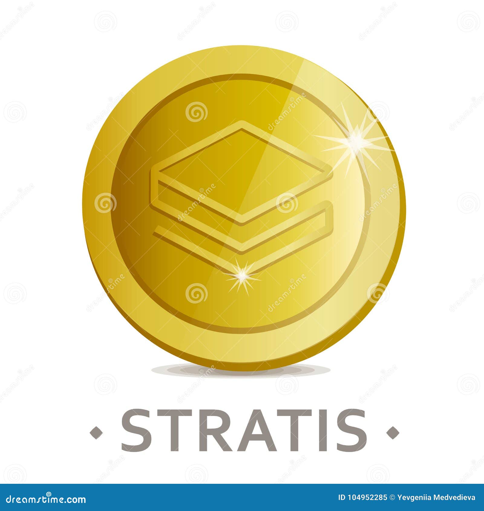 Stratis Vector Icon As Golden Coin Stock Vector - Illustration of ...