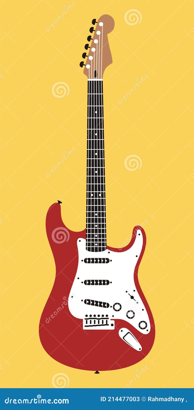 Stratocaster guitar stock vector. Illustration of poster - 214477003