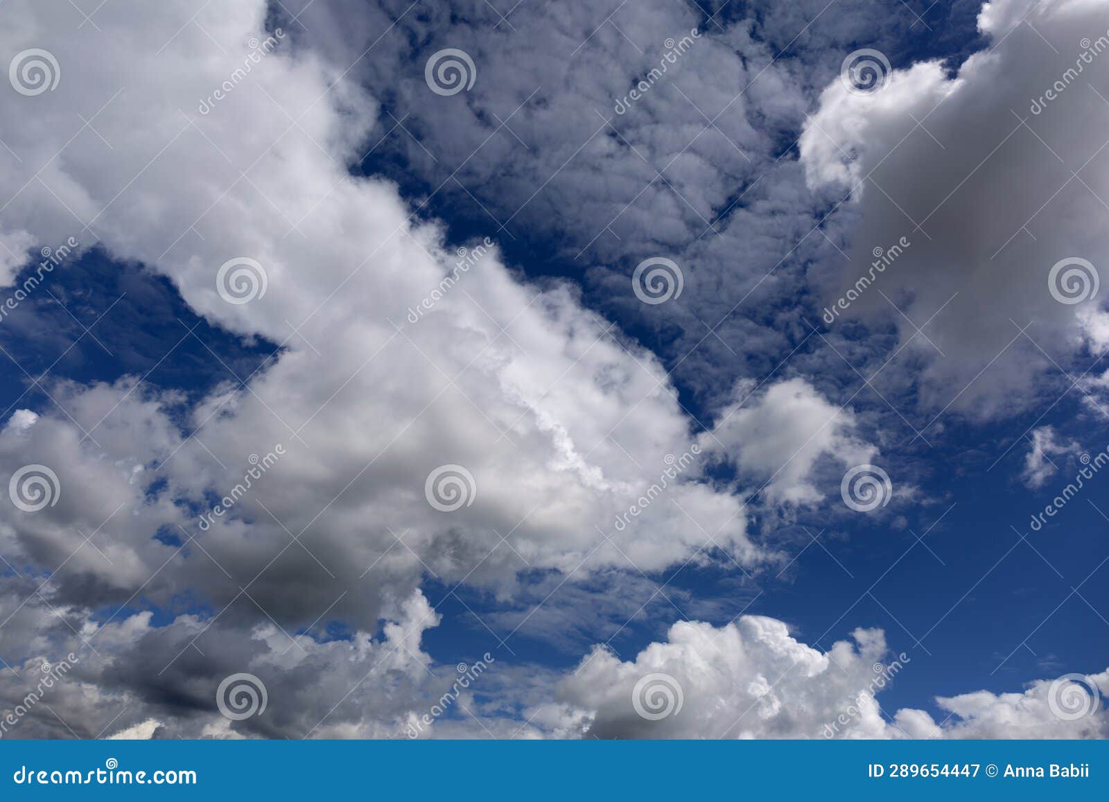 Stratocumulus Clouds on Blue Sky Background. Stock Image - Image of ...