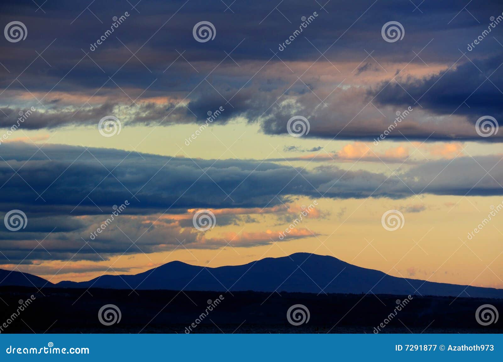 Stratus Clouds over a Lake stock image. Image of weather - 7291877