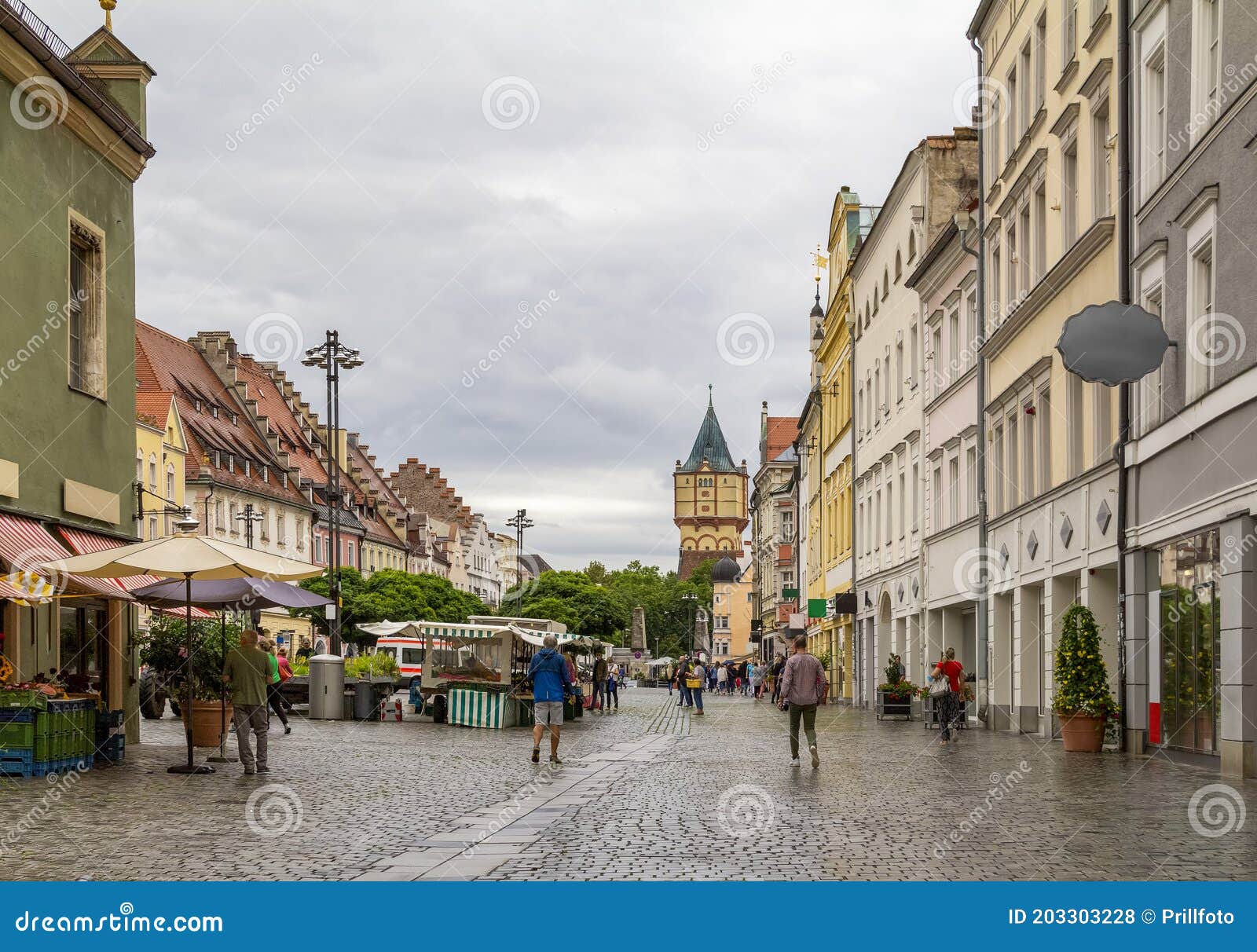 Straubing in Bavaria editorial stock photo. Image of cobblestone ...