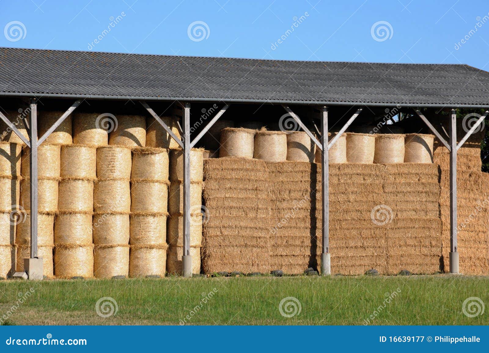 Straw stock image. Image of grass, barn, roof, wood, field - 16639177