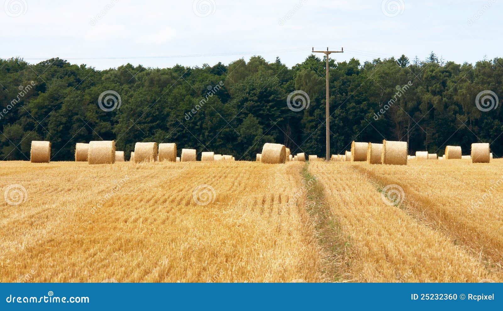 Straw bale stock photo. Image of grain, clouds, grass - 25232360