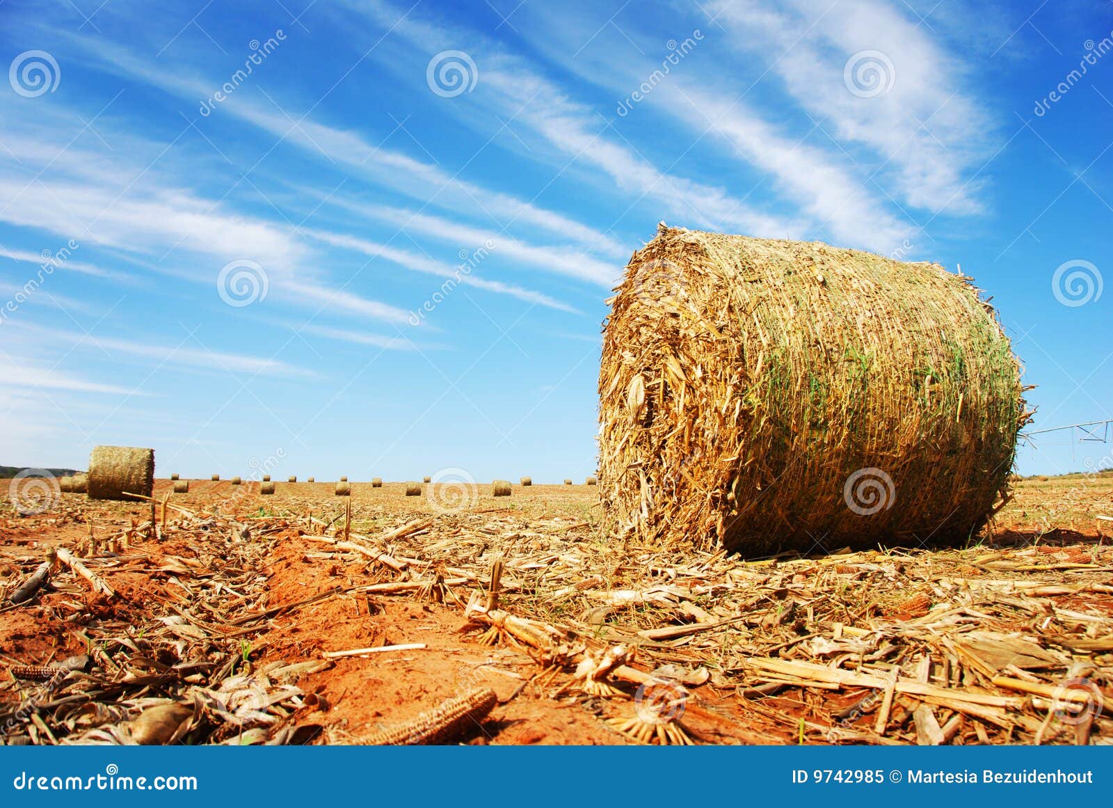 Straw bale on a farm stock image. Image of gold, countryside - 9742985