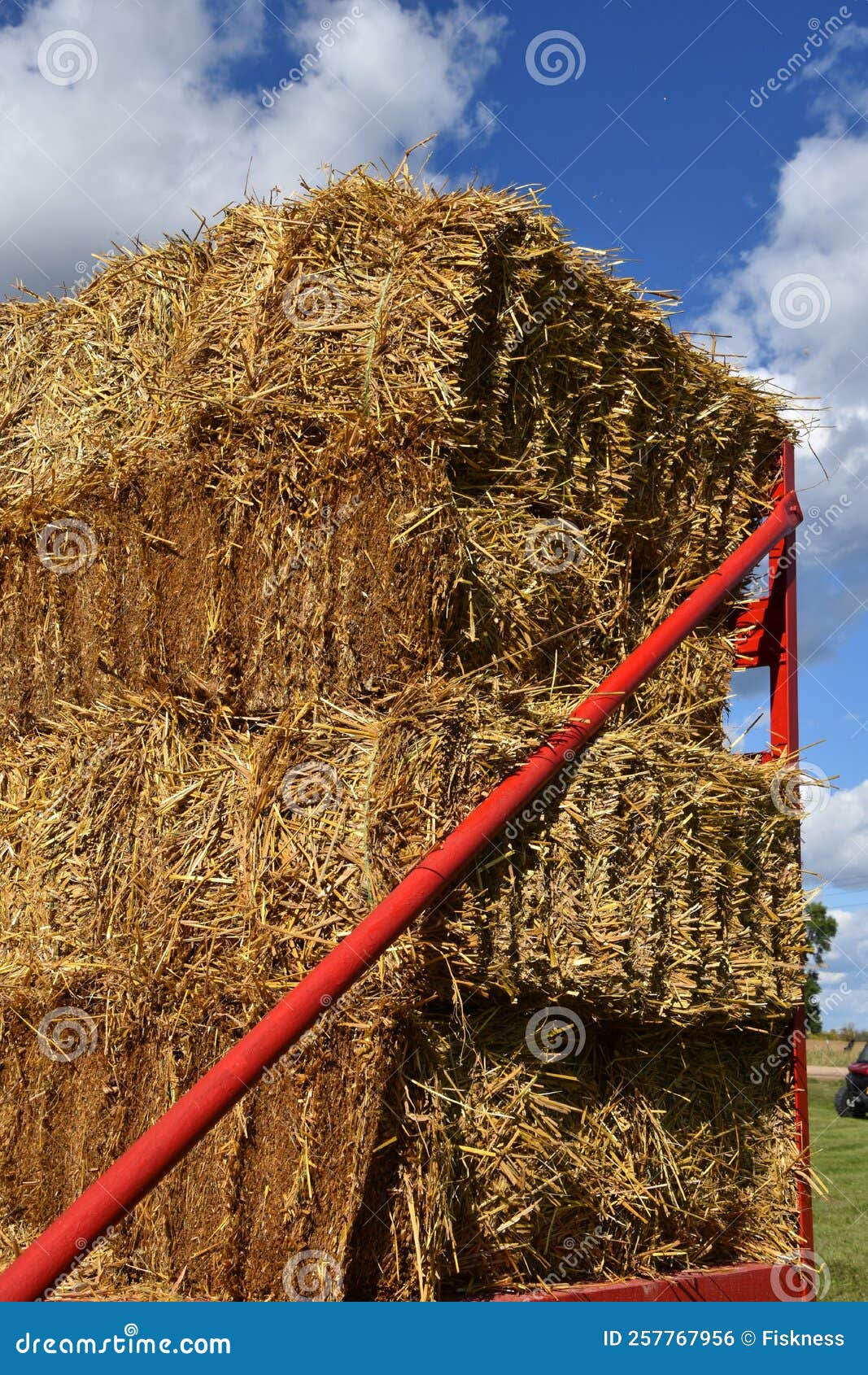 Straw Bales Have Been Loaded on a Hay Rack. Stock Photo - Image of ...