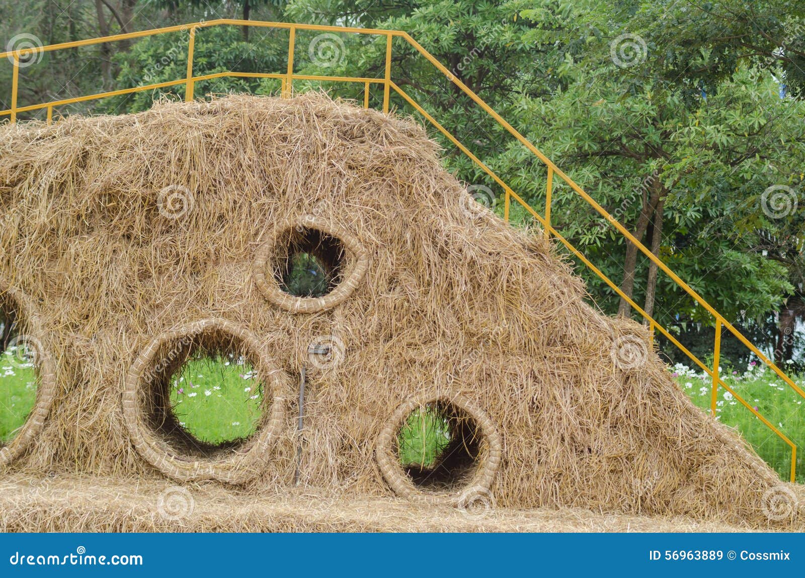 Straw Bales Stacked for Children To Play Stock Image - Image of ...