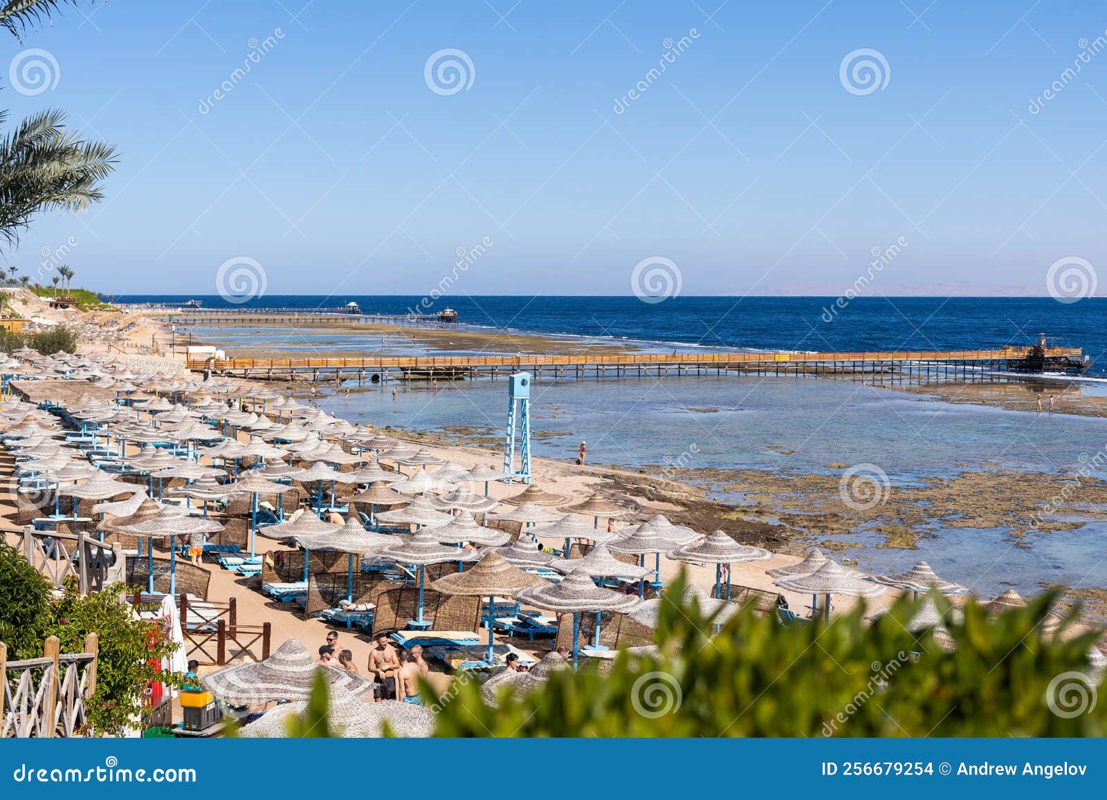 Straw Beach Rattan Umbrellas at the Beach Editorial Stock Image - Image ...