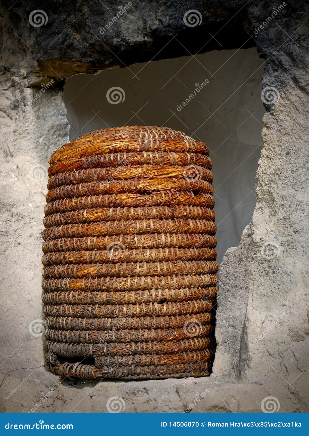 Straw Bee Hive Royalty-Free Stock Photography | CartoonDealer.com #54629141