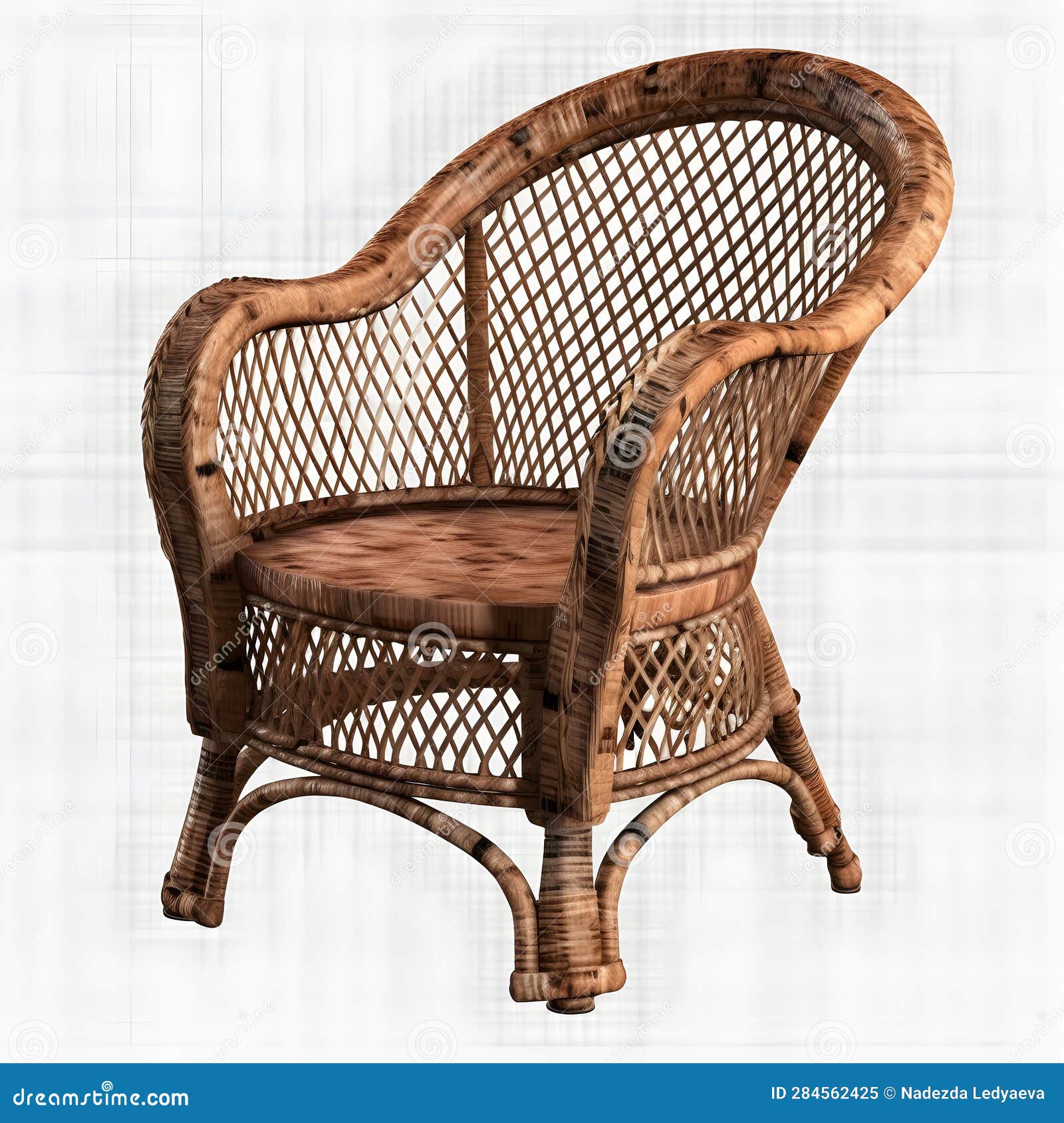 Straw Chair on a Light Background. Stock Illustration - Illustration of ...