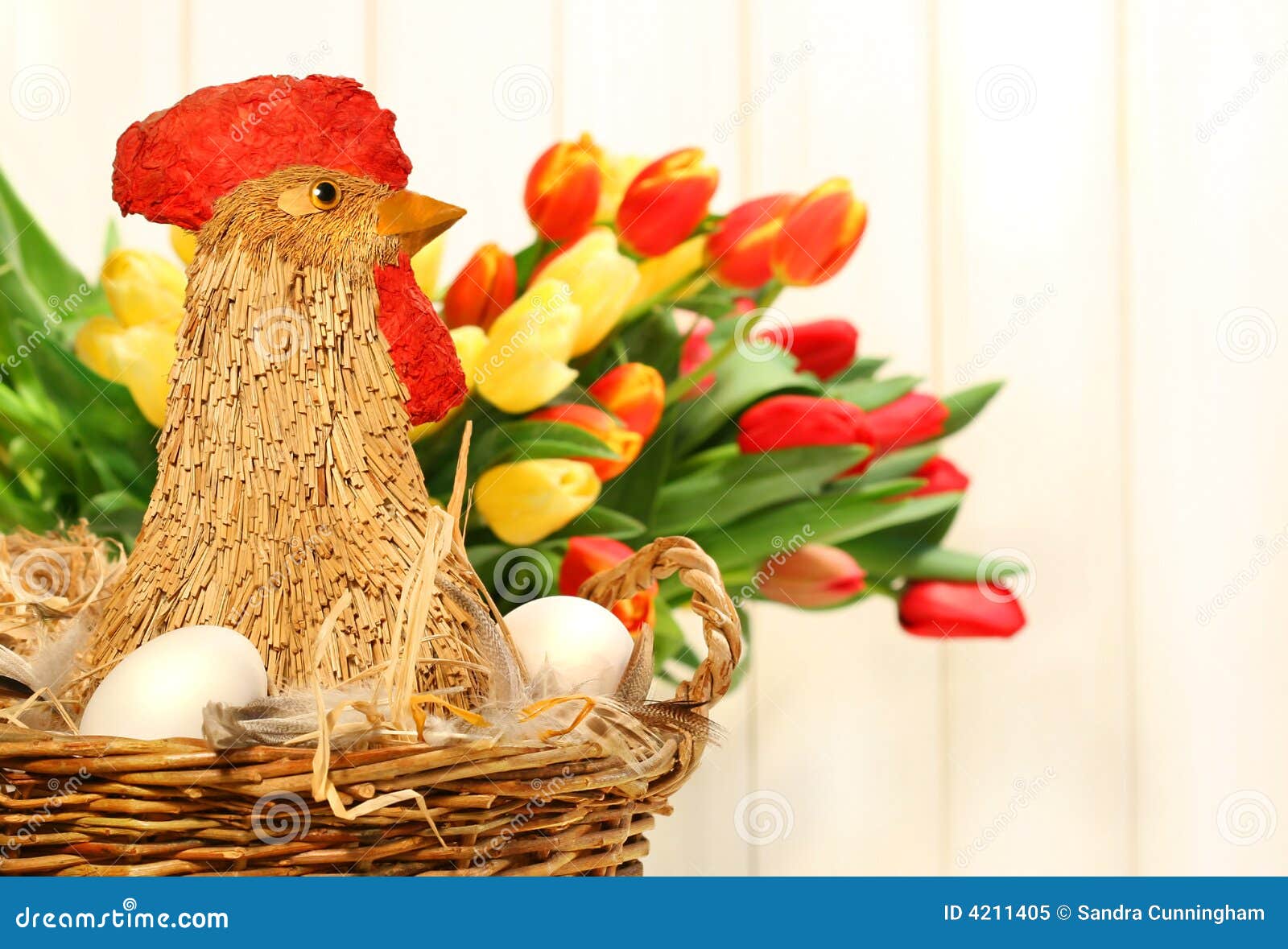 Straw Chicken In Wicker Basket Royalty-Free Stock Photography ...