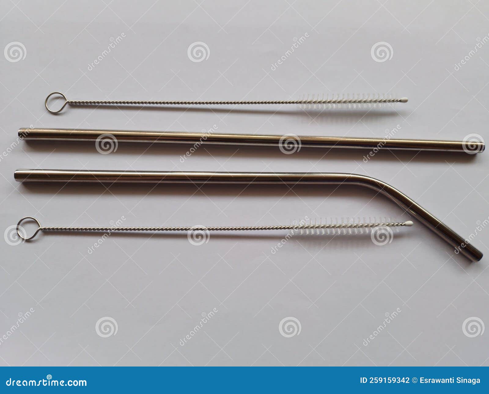 Straw Cleaner Brush and Stainless Steel Straw Stock Photo - Image of ...