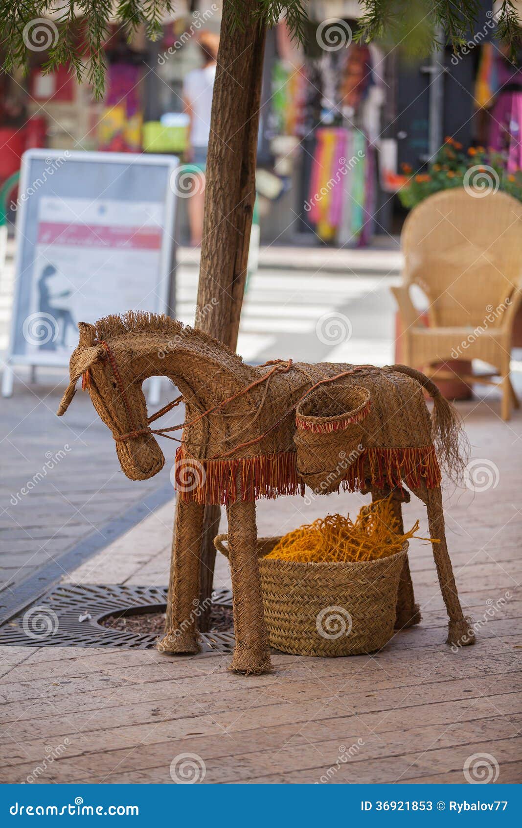 Straw donkey. stock image. Image of harvesting, harvest - 36921853