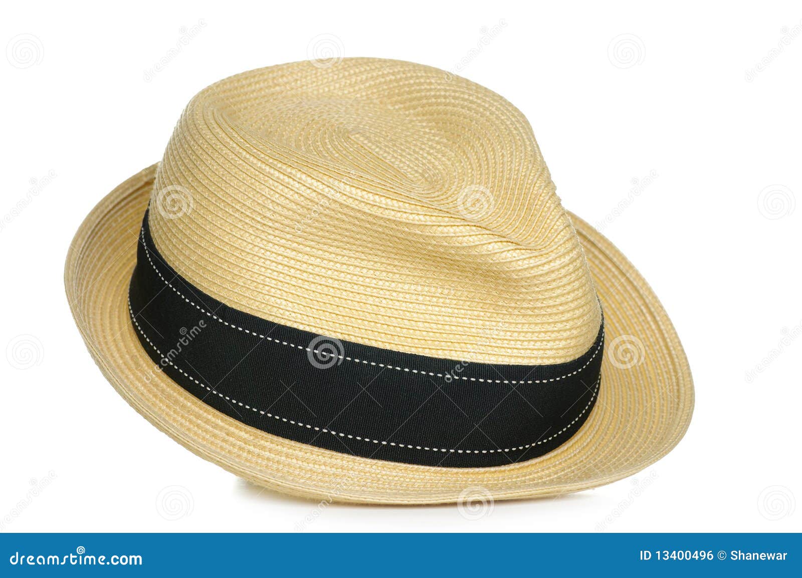 Straw Fedora stock photo. Image of fashion, isolated - 13400496