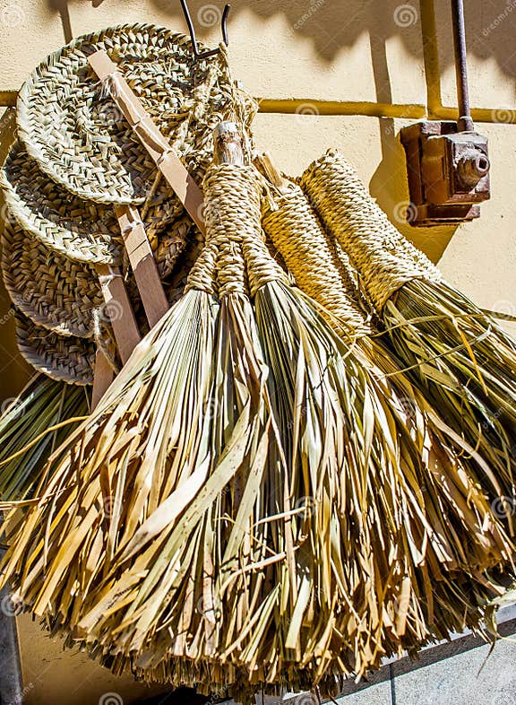 Straw handmade objects. stock photo. Image of people - 100901702
