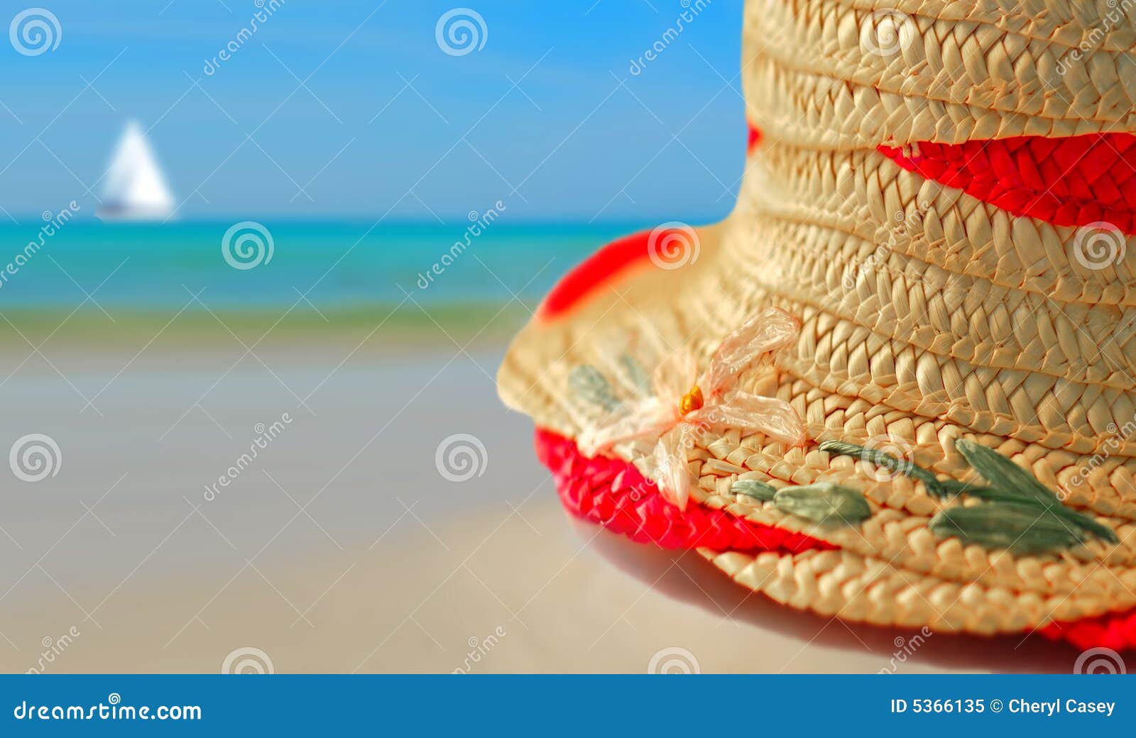 Straw Hat on Beach stock image. Image of sail, exploration - 5366135