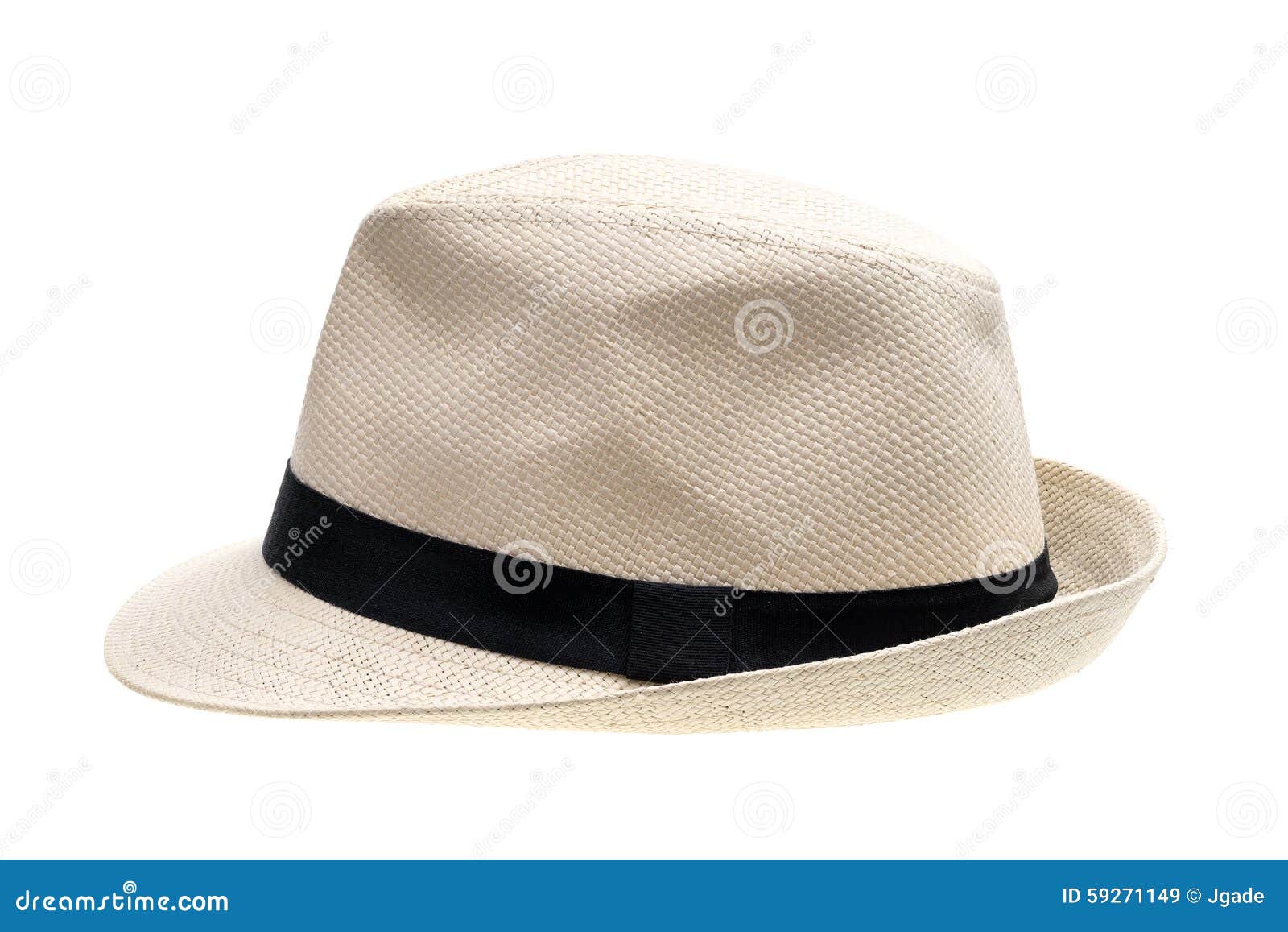 Straw Hat with Black Ribbon Stock Image - Image of classic, panama ...