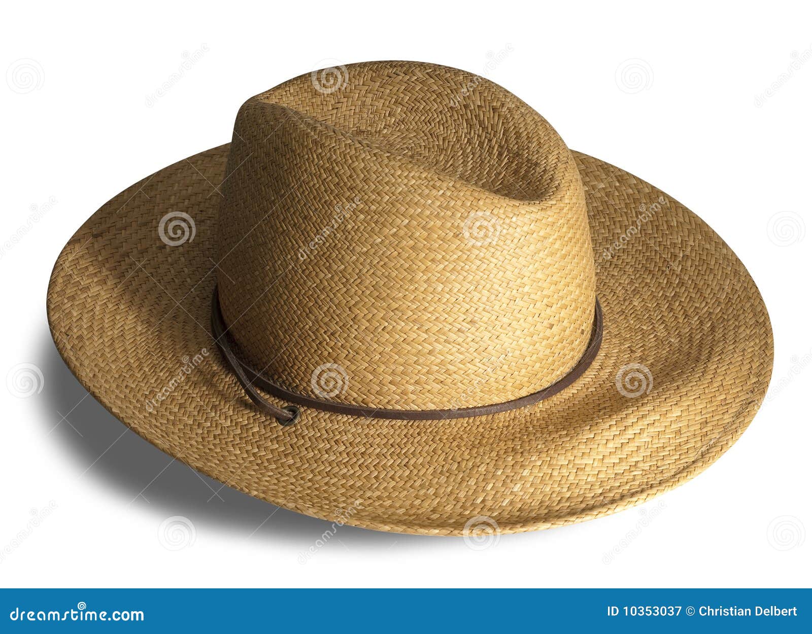 Straw hat isolated stock image. Image of weave, brown - 10353037