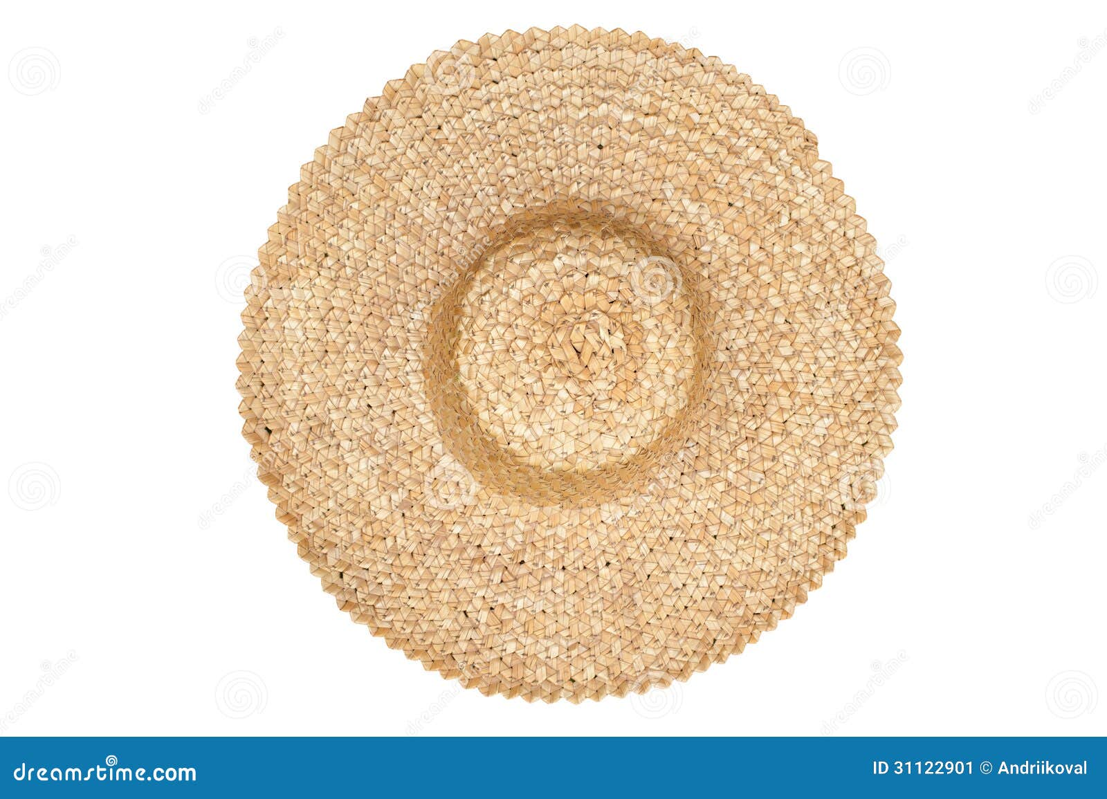 Straw Hat Isolated Top View Stock Image - Image of clothing, holiday ...