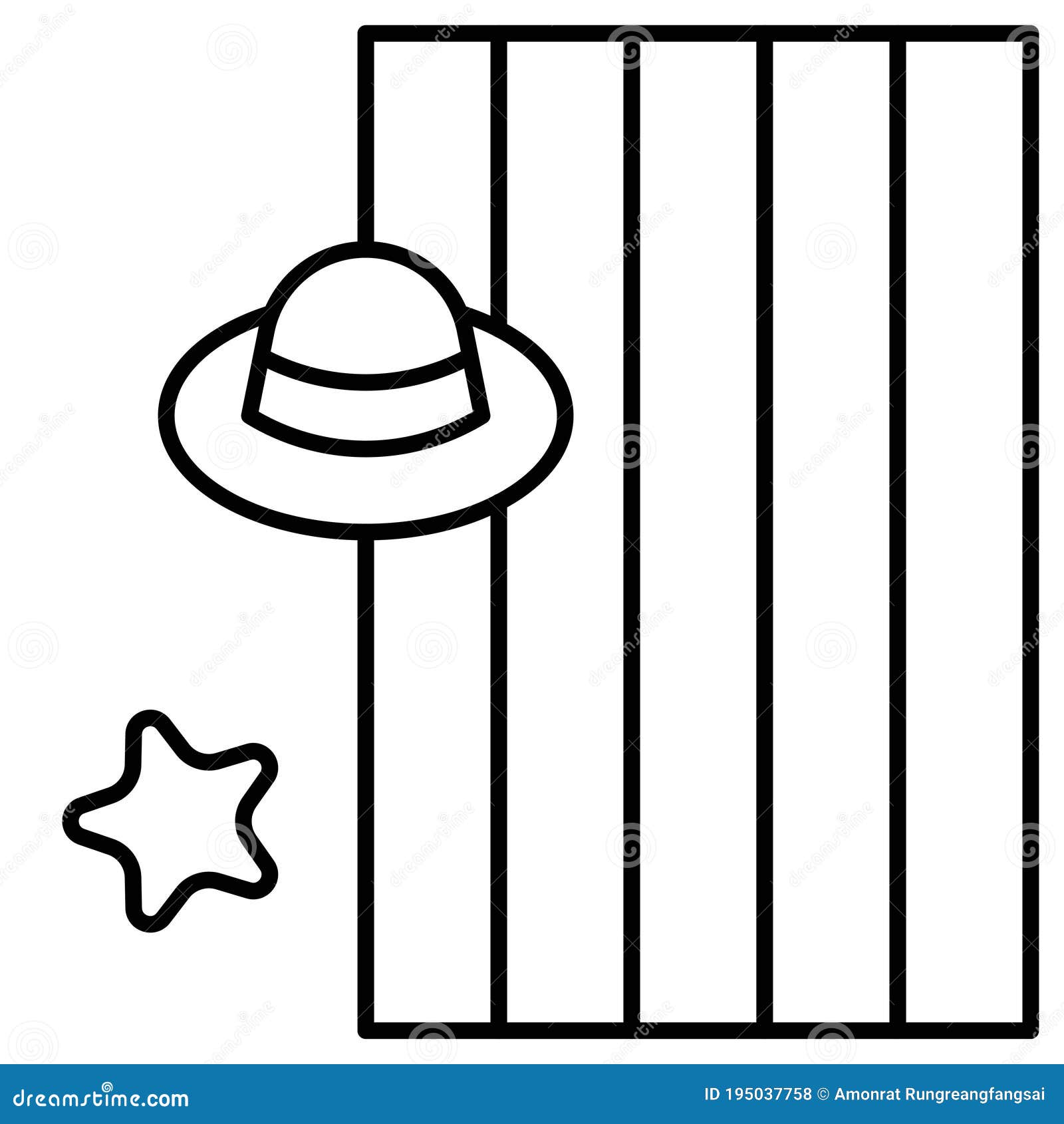 Straw Hat on Mat Icon, Summer Vacation Related Vector Stock Vector ...