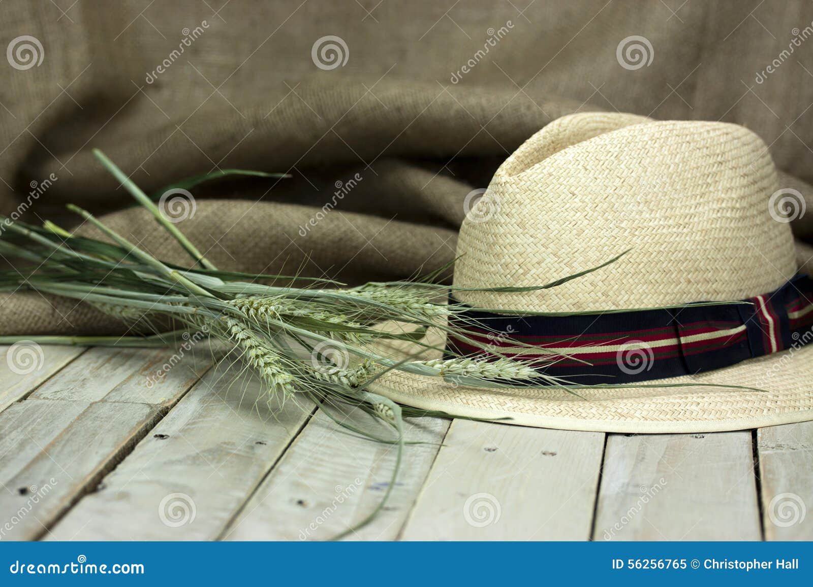 Straw Hat on Rustic Surface Stock Image - Image of brown, grunge: 56256765