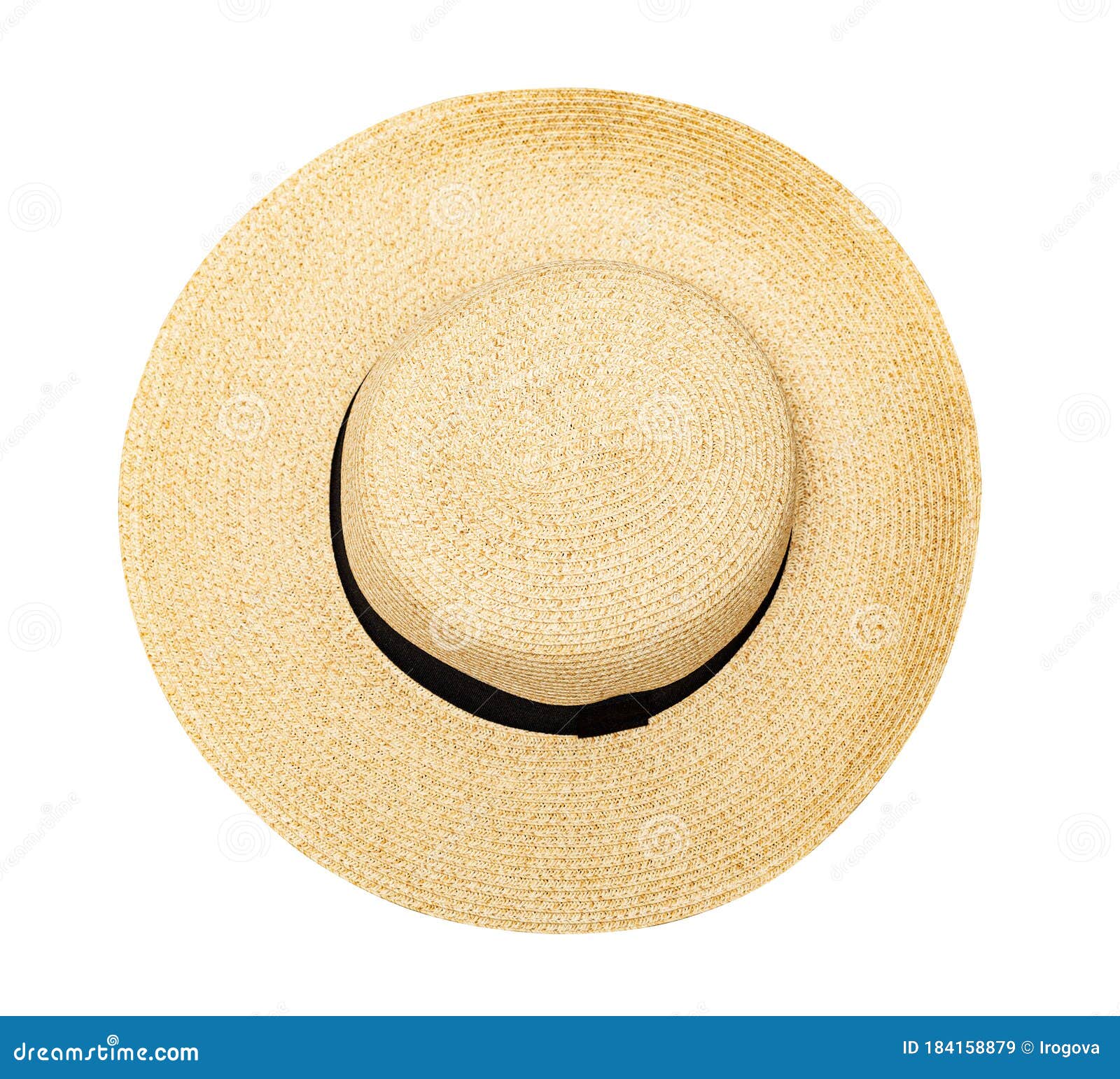 Straw hat, top view, stock image. Image of clothes, leisure - 184158879
