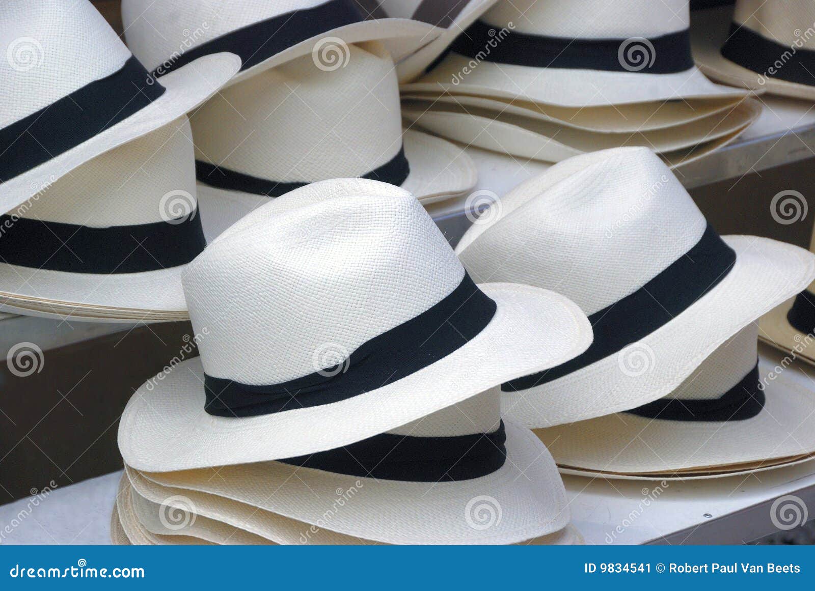 Straw hats with black band stock image. Image of fashionable - 9834541