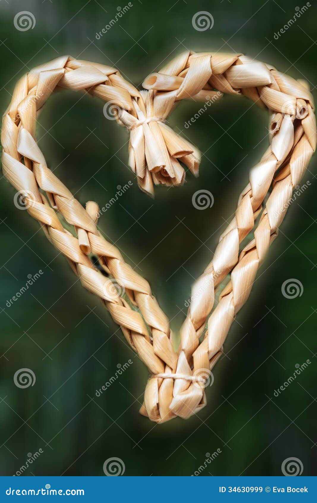 Straw Heart for the Christmas Tree, Isolated Stock Image - Image of ...