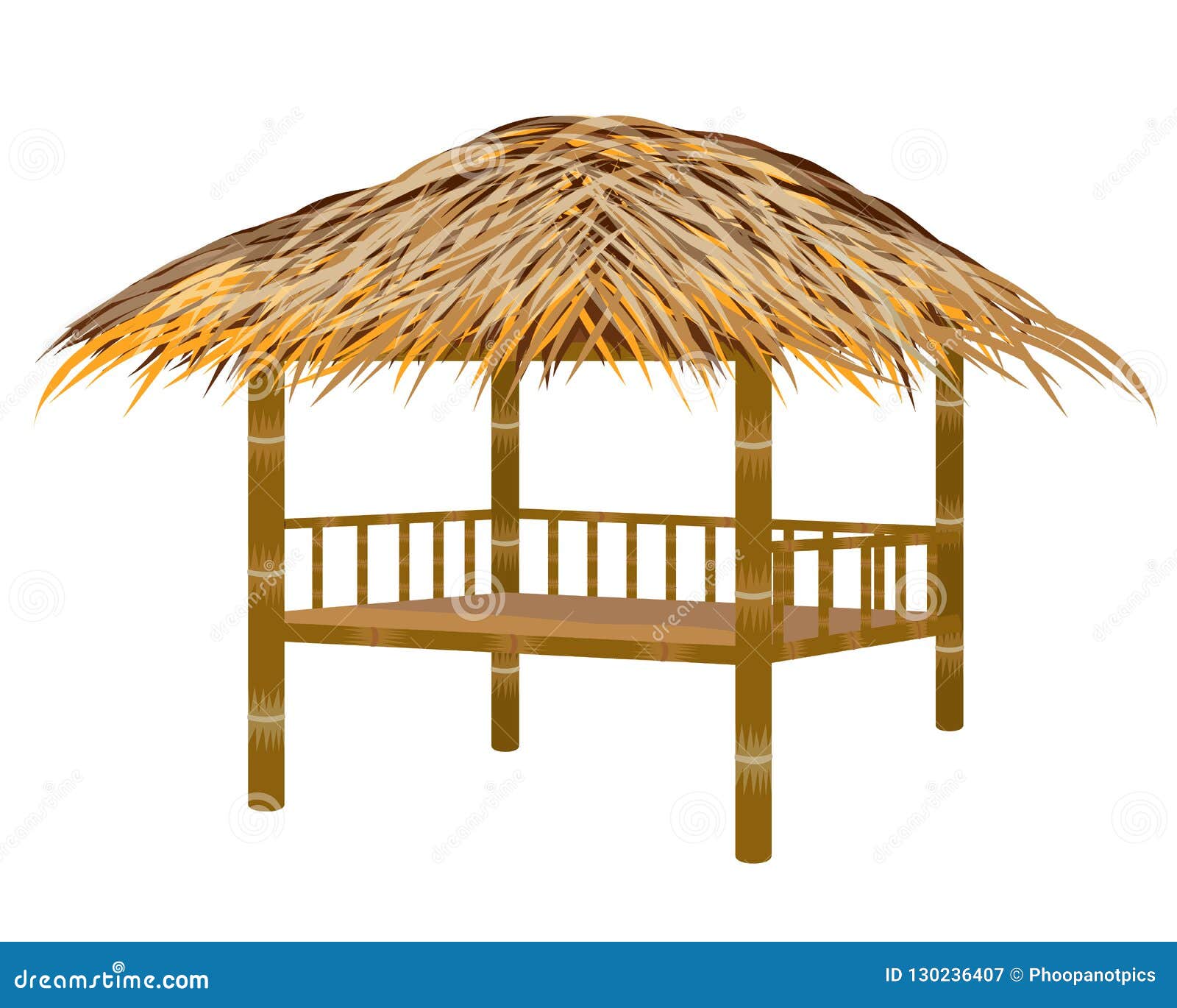 Straw hut stock vector. Illustration of roof, design - 130236407