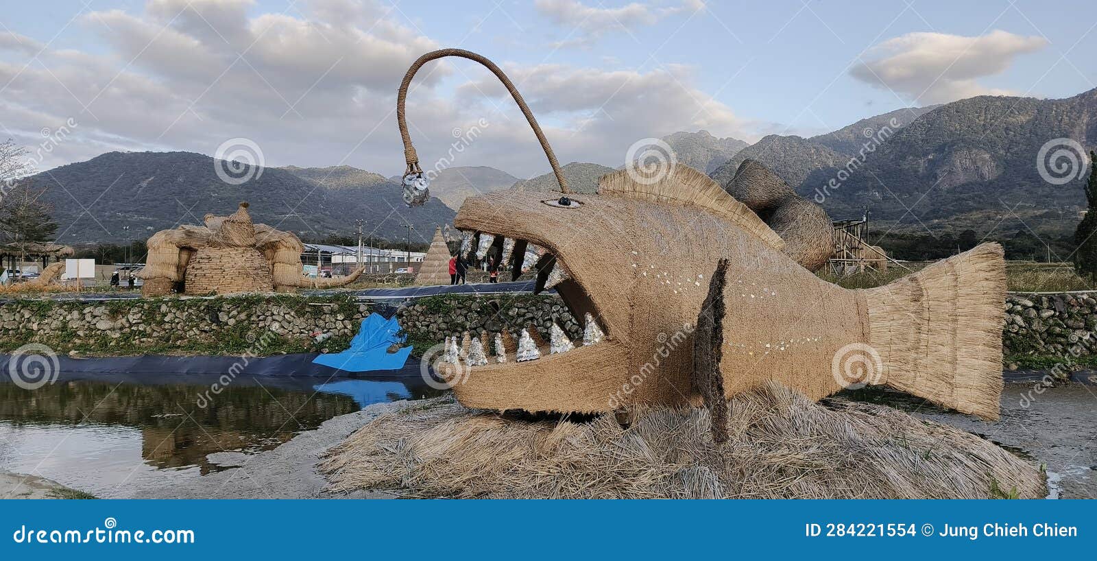 Straw Lantern Fish in the Park Editorial Stock Image - Image of straw ...