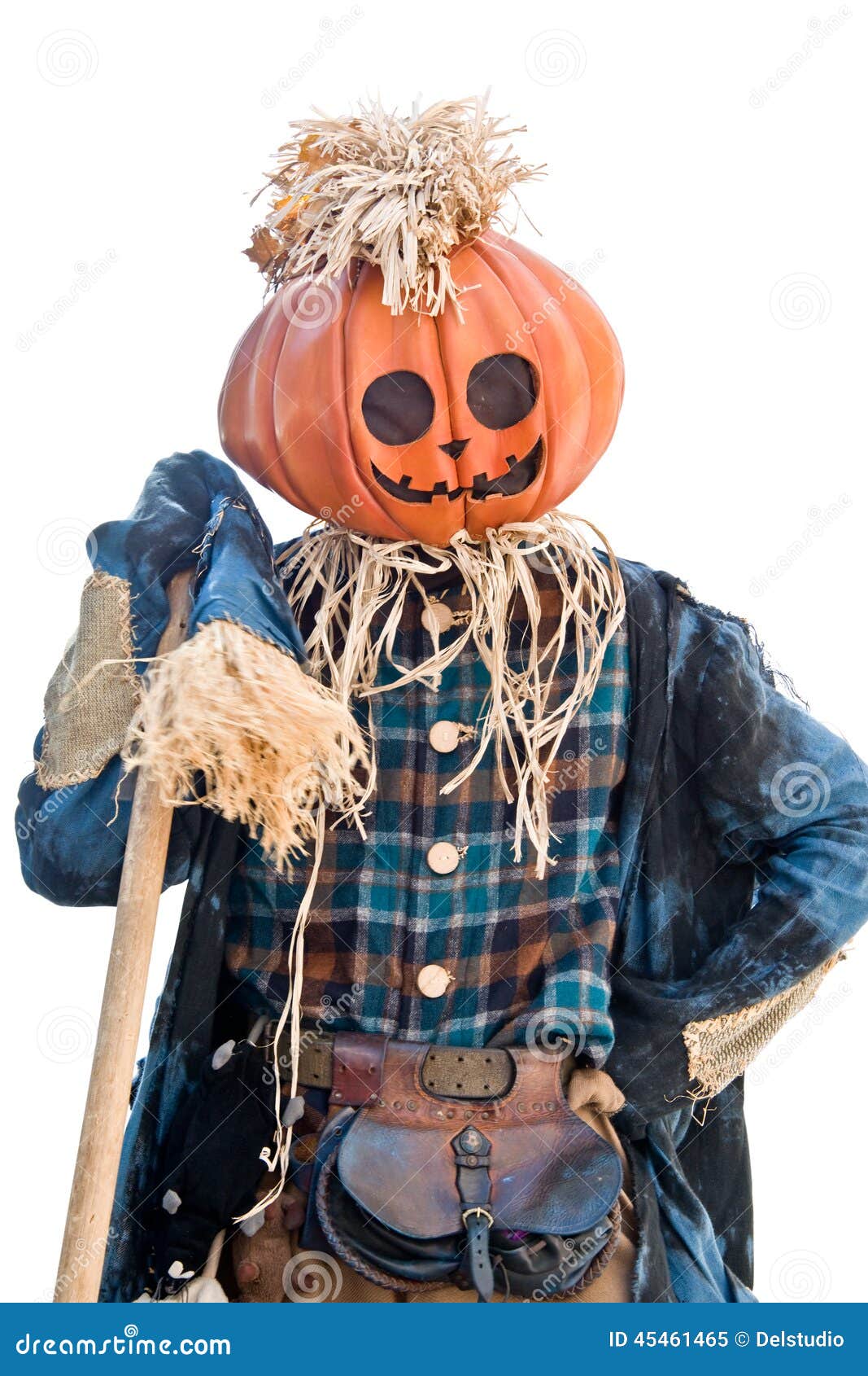 Straw Man Isolated on White Stock Image - Image of straw, scarecrow ...