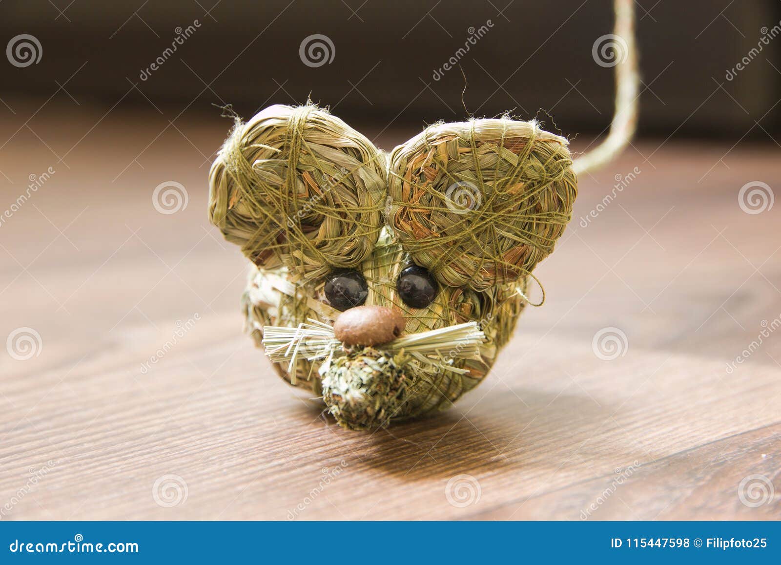 Straw mouse stock photo. Image of toys, eyes, brown - 115447598