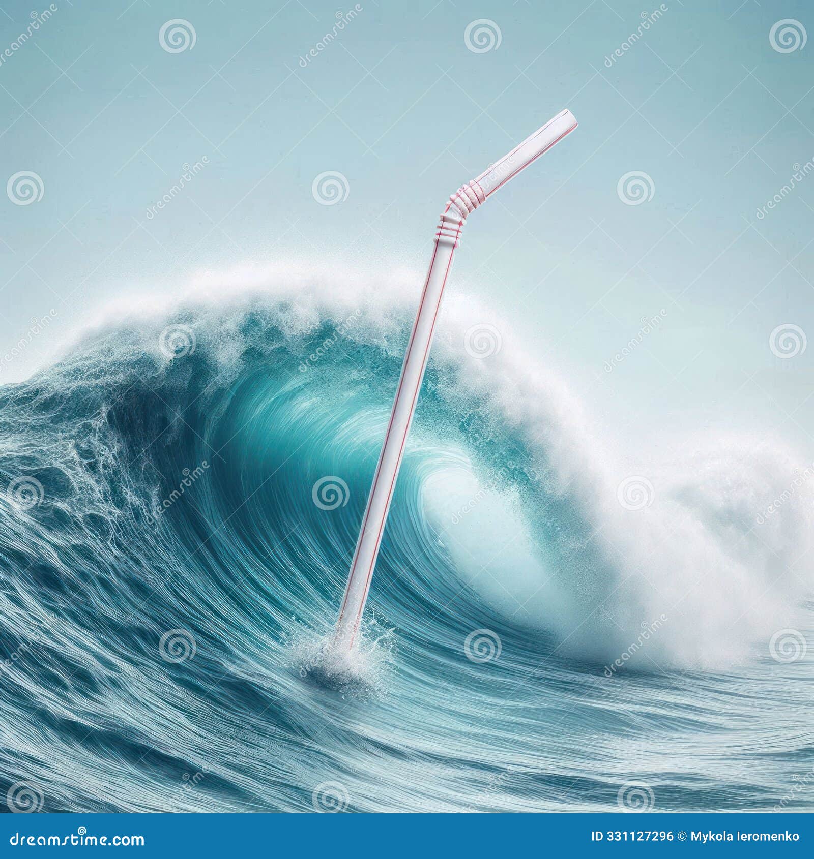 A Straw in the Ocean is an Ecological Concept. Stock Photo - Image of ...