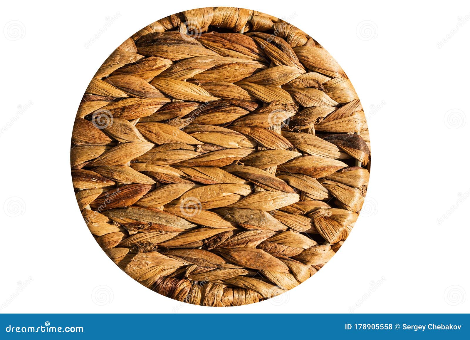 Straw round stand. Texture stock photo. Image of wicker - 178905558