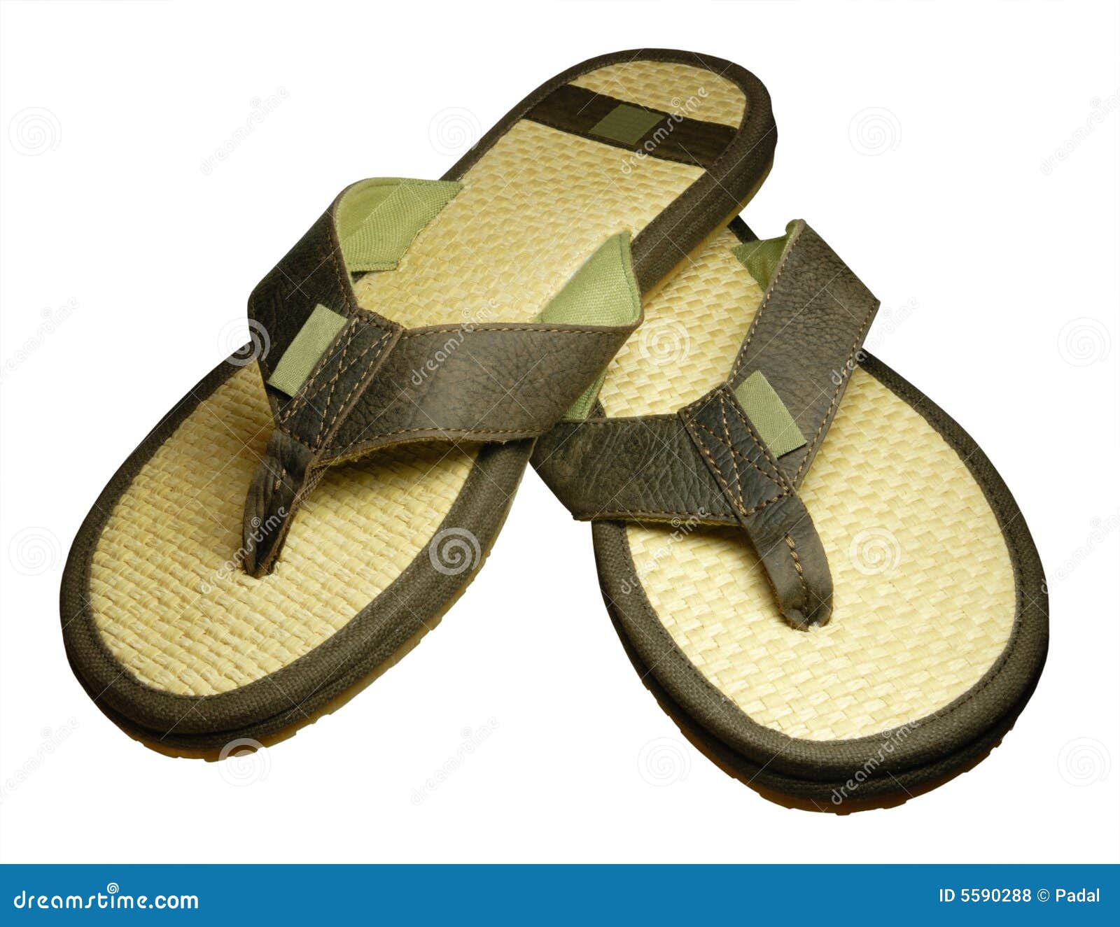 Straw sandals stock photo. Image of natural, flip, green - 5590288