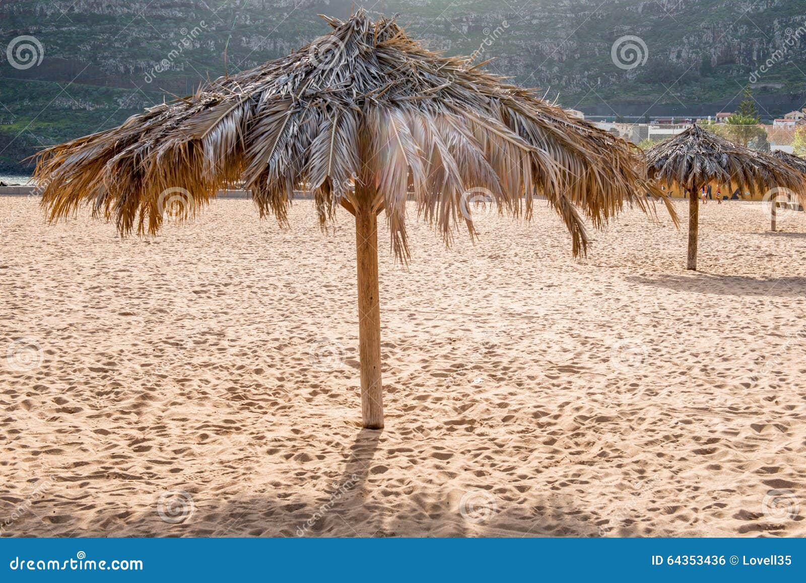 Straw shade umbrella stock photo. Image of shade, wood - 64353436
