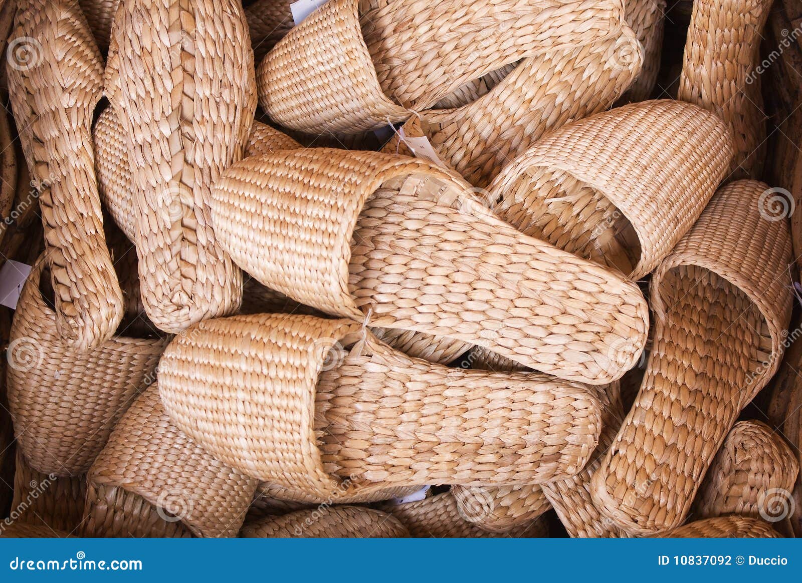Straw slippers stock photo. Image of material, plant - 10837092